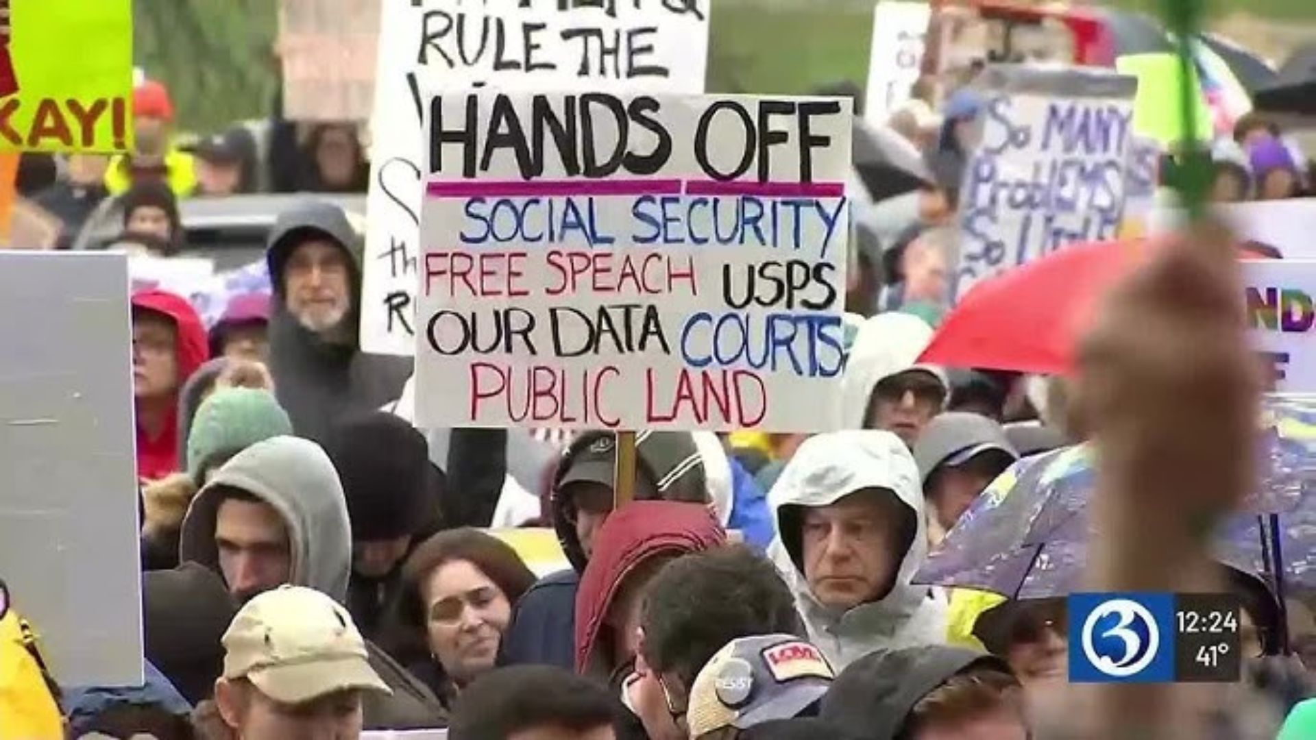 Thousands Rally Across Connecticut In Protest Of Trump, Musk